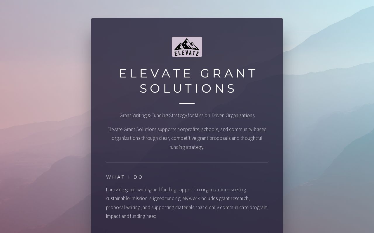Elevate Grant Solutions | Grant Writing Support